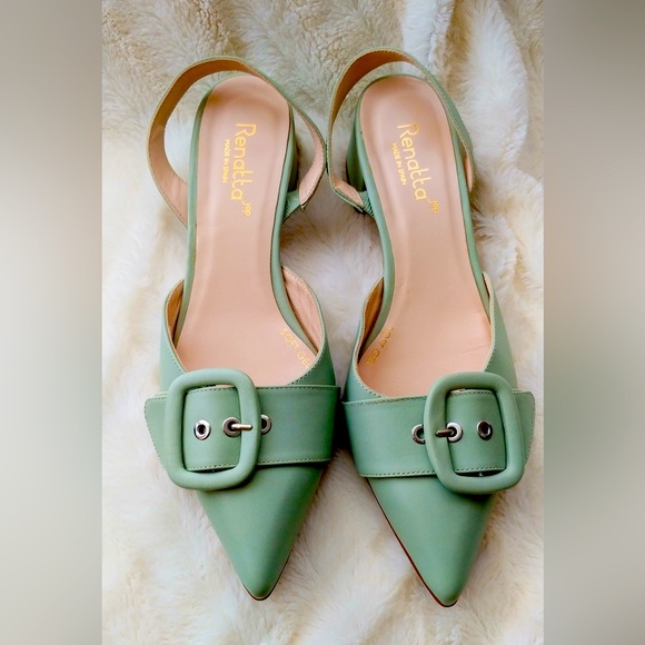 Renatta | Shoes | Sage Green Renatta Block Heel Slingbacks | Poshmark